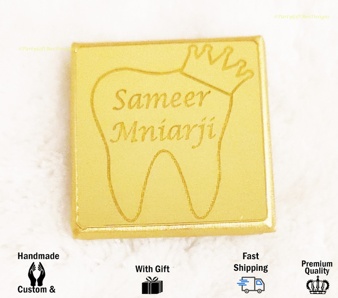 Custom Chocolates for Welcome Baby and Teething Party Gold - Etsy