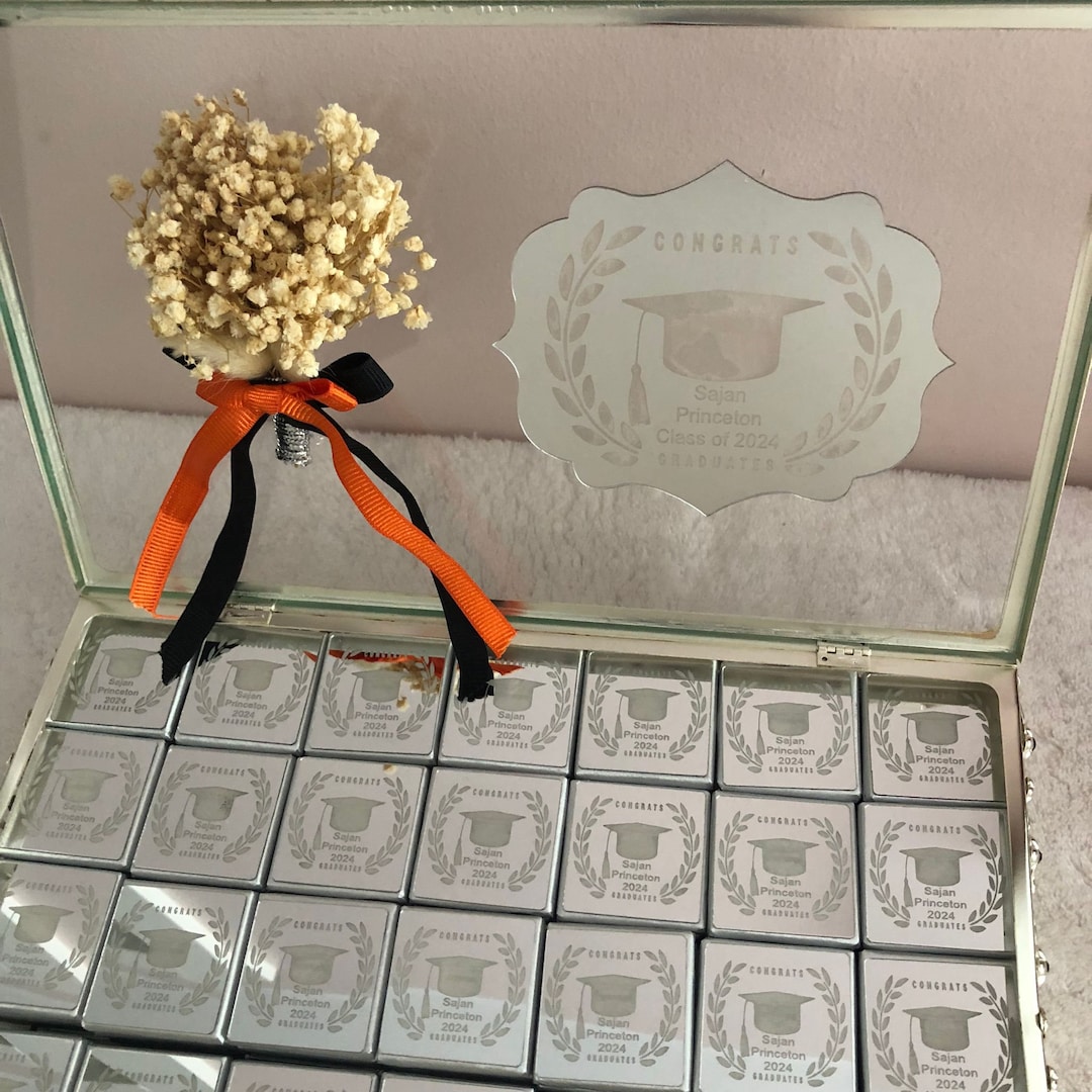 Class of 2024 Custom Graduation Gift Chocolate Favors With Custom Glass ...