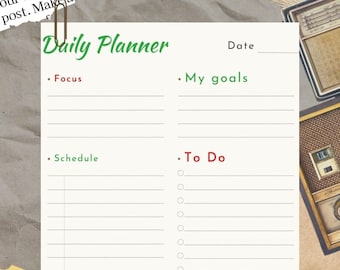Daily to Do Printable, Instant Download, Daily Schedule - Etsy