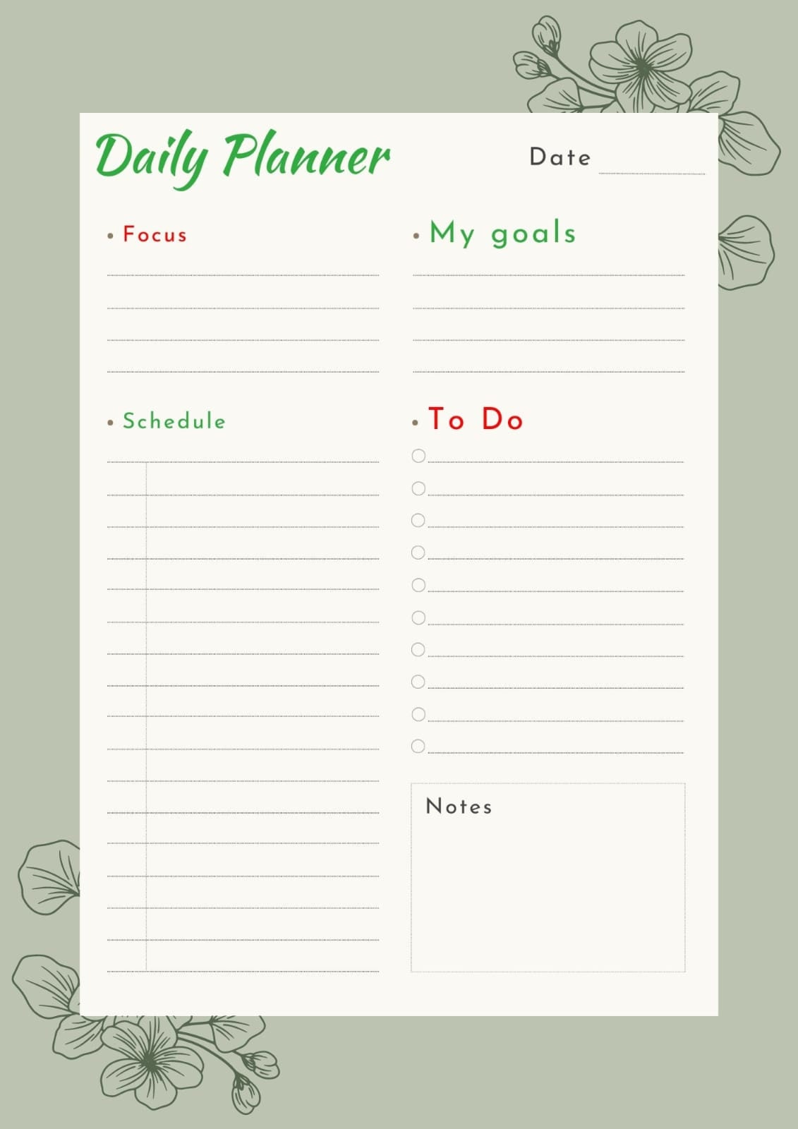 To Do List Printable, Instant Download, Daily Planner, Daily Schedule ...