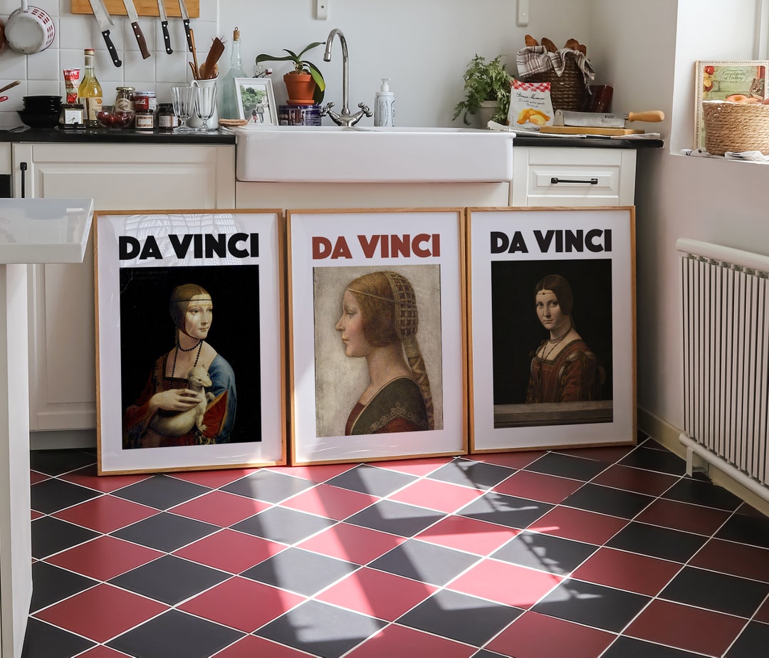 Leonardo Da Vinci Gallery Wall Set of 3, Da Vinci Poster, Apartment ...
