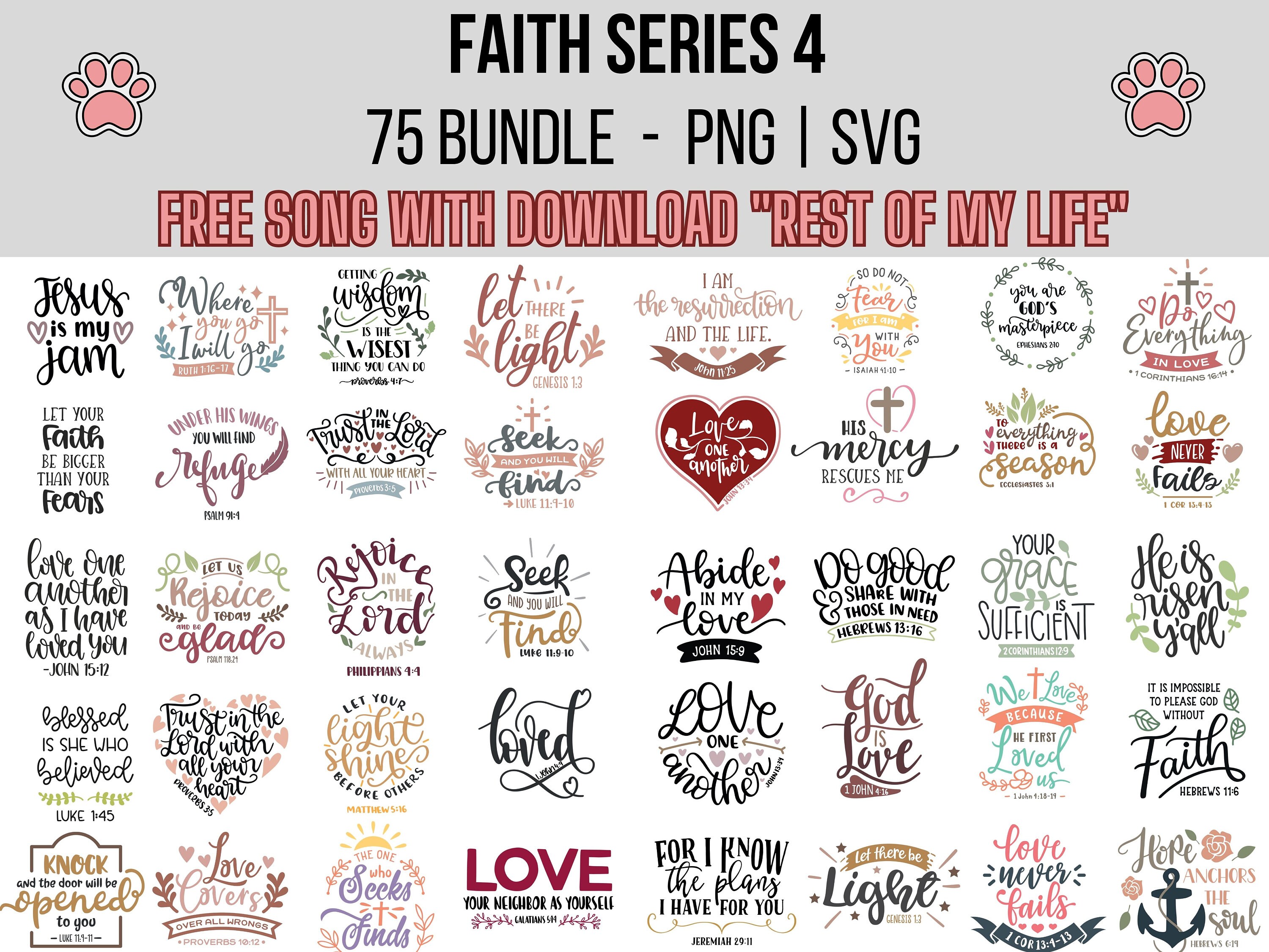 Faith Series 4 Faith SVG Instant Download Cut Files for - Etsy