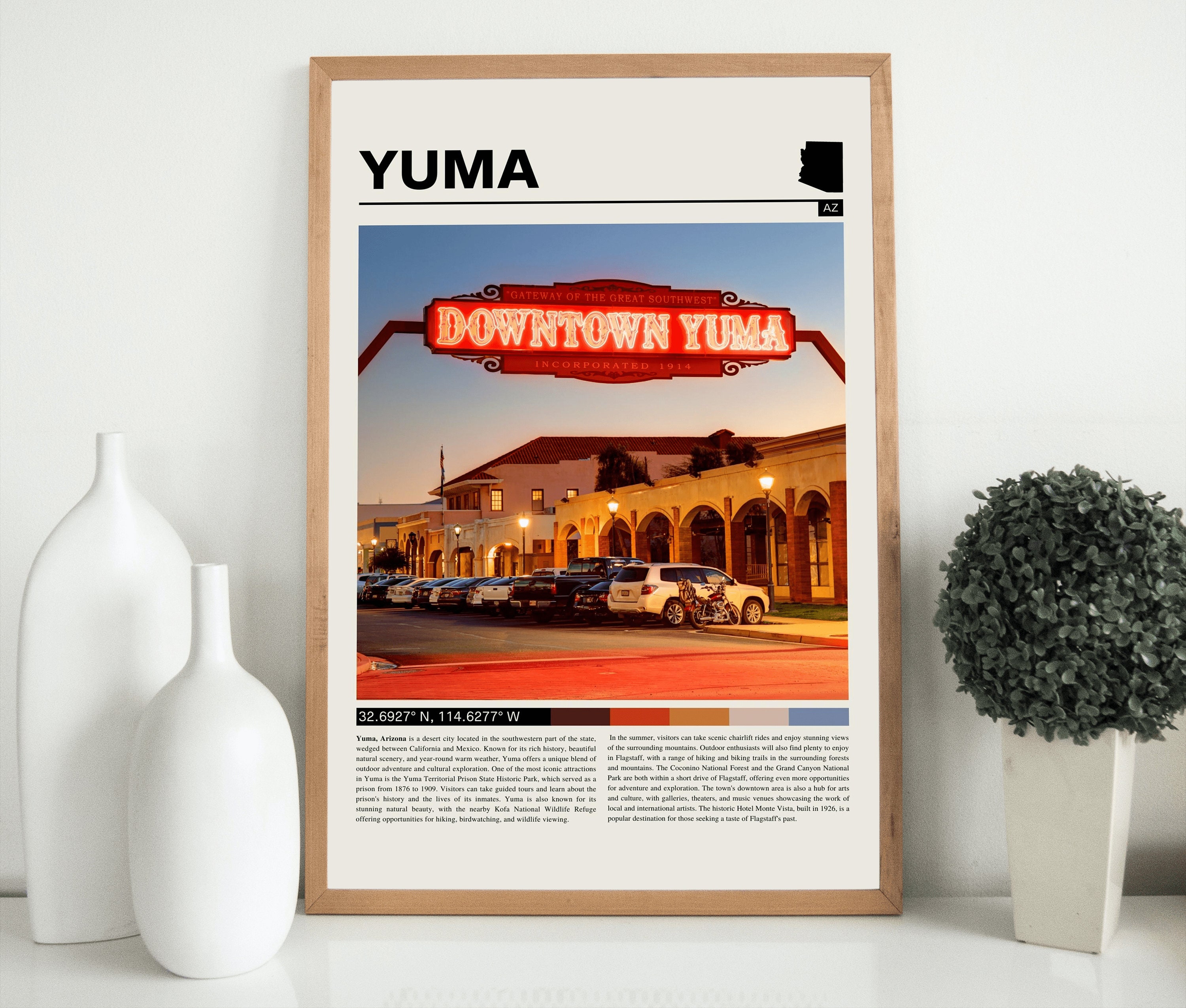 Yuma Arizona Poster Digital Download, Yuma AZ Print, Arizona Wall Art ...