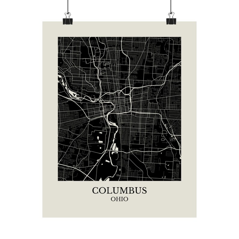 Columbus Ohio Map, Columbus OH Poster, Ohio Print, Central OH, Ohio ...