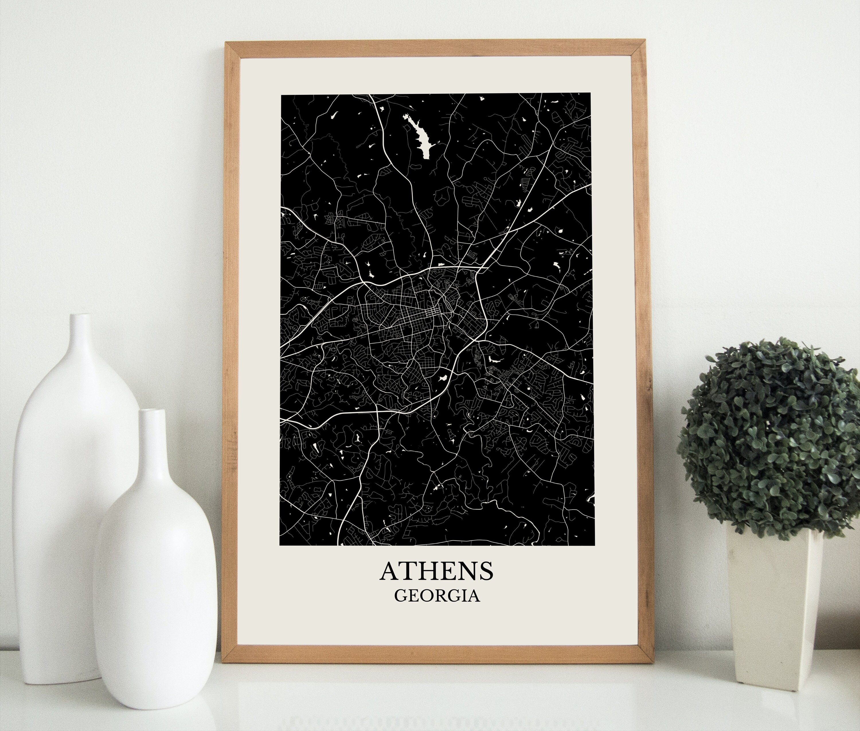 Athens Georgia Map, Athens GA Poster, Georgia Print, the South, Georgia ...