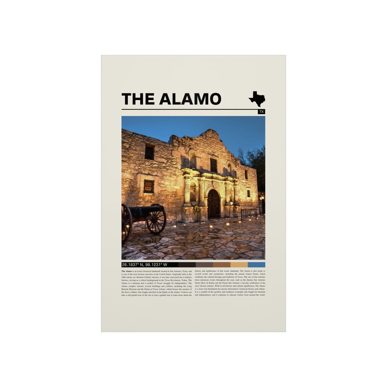 The Alamo Poster, the Alamo Texas Print, Texas Wall Art, Alamo Gift ...