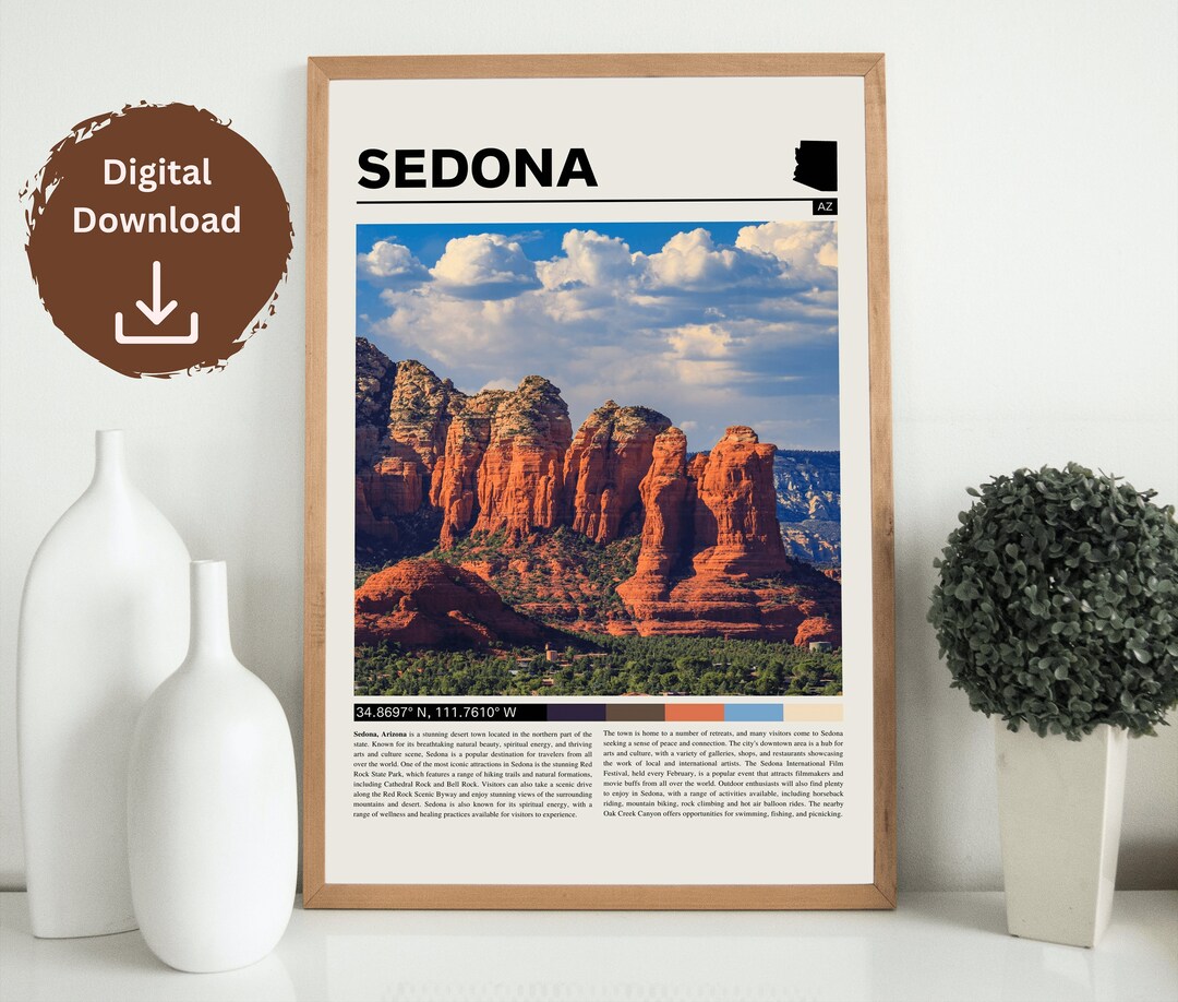 Sedona Arizona Poster Digital Download, Sedona AZ Print, Arizona Wall ...