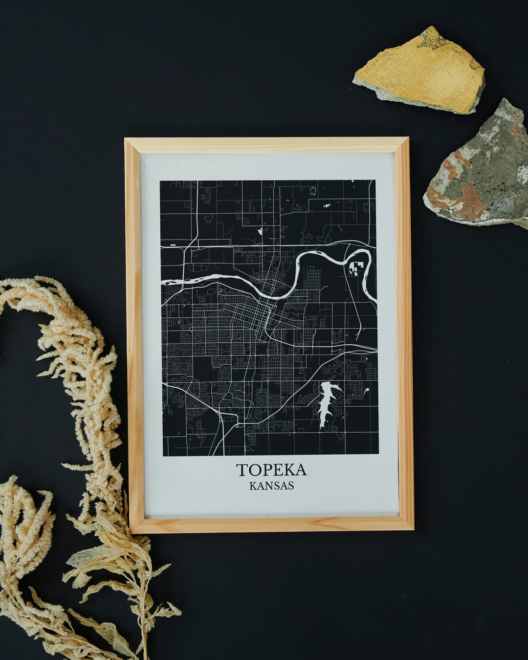 Topeka Kansas Map, Topeka KS Poster, Kansas Print, Shawnee County ...