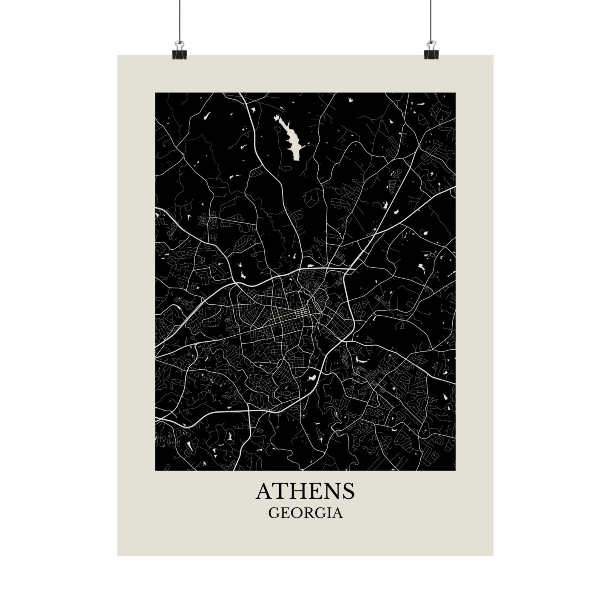 Athens Georgia Map, Athens GA Poster, Georgia Print, the South, Georgia ...