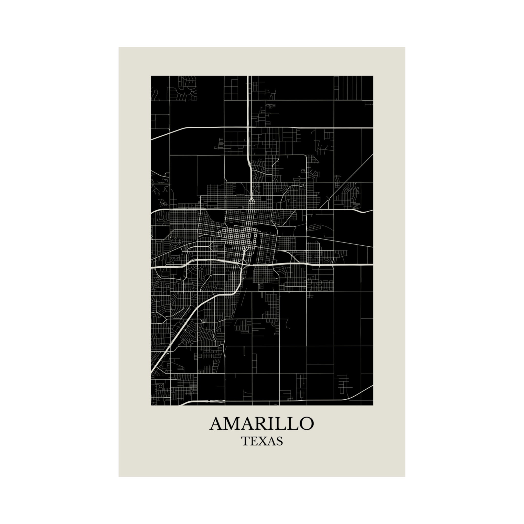 Amarillo Texas Map Amarillo TX Poster Texas Print Texas - Etsy