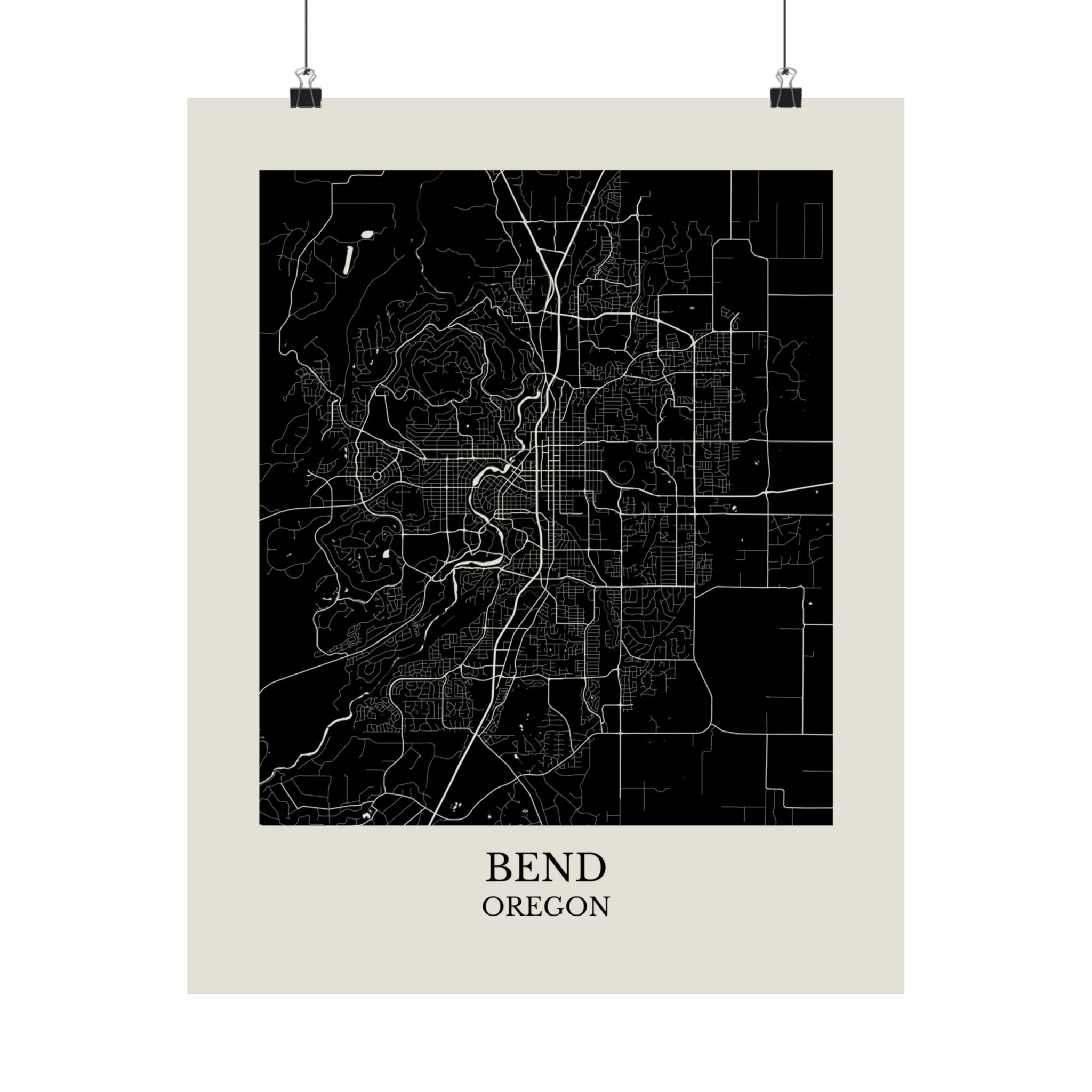 Bend Oregon Map, Bend OR Poster, Oregon Print, Central Oregon, Pacific ...