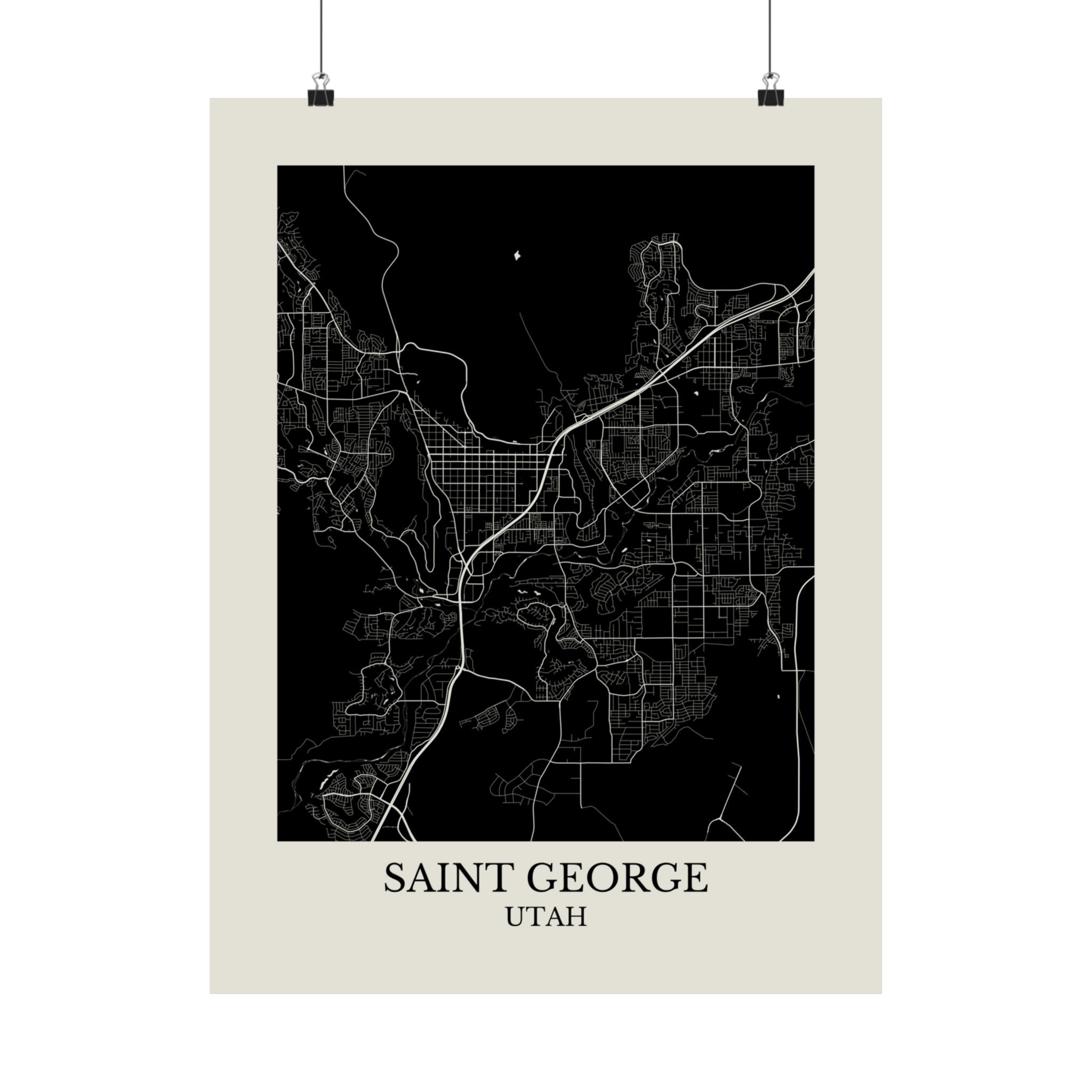 St George Utah Map, St George UT Poster, Utah Print, Hurricane UT ...