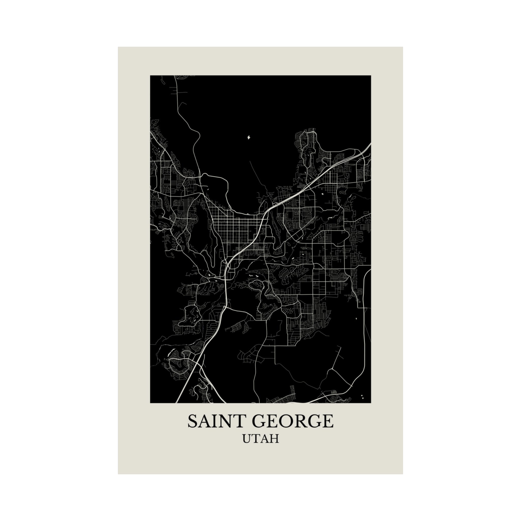 St George Utah Map, St George UT Poster, Utah Print, Hurricane UT ...