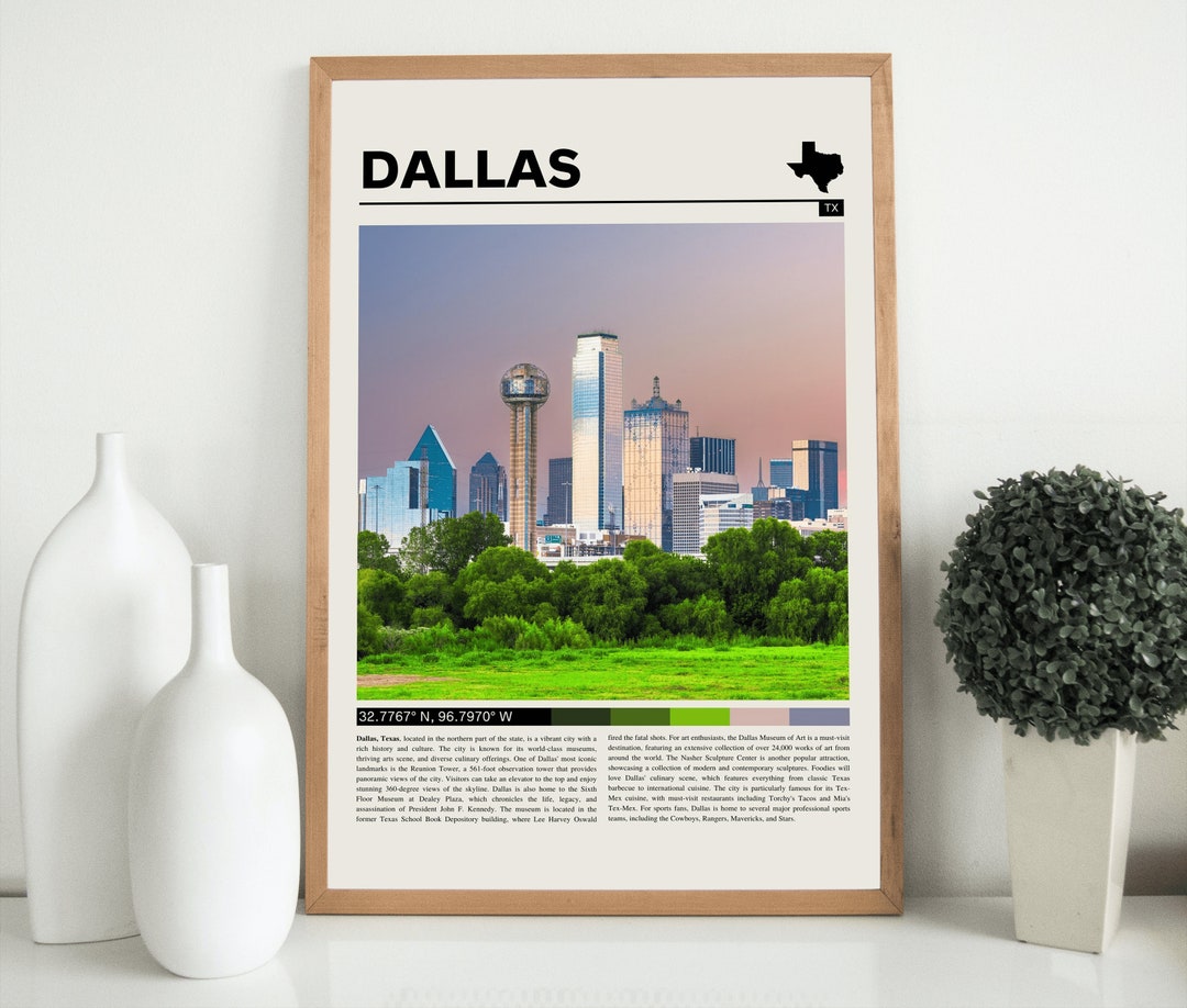 Dallas TX Poster, Dallas Texas Print, Texas Wall Art, Dallas Gift, DFW ...