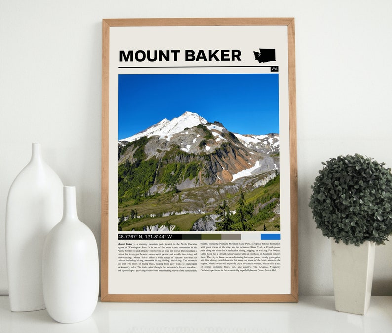 Mount Baker Poster - Etsy
