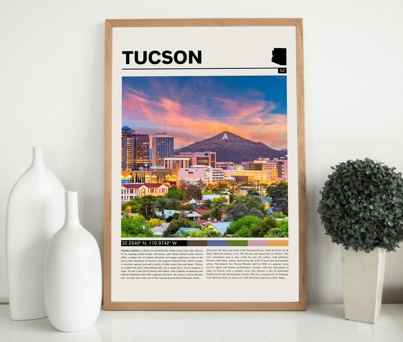 Tucson Arizona Poster Digital Download Tucson AZ Print - Etsy
