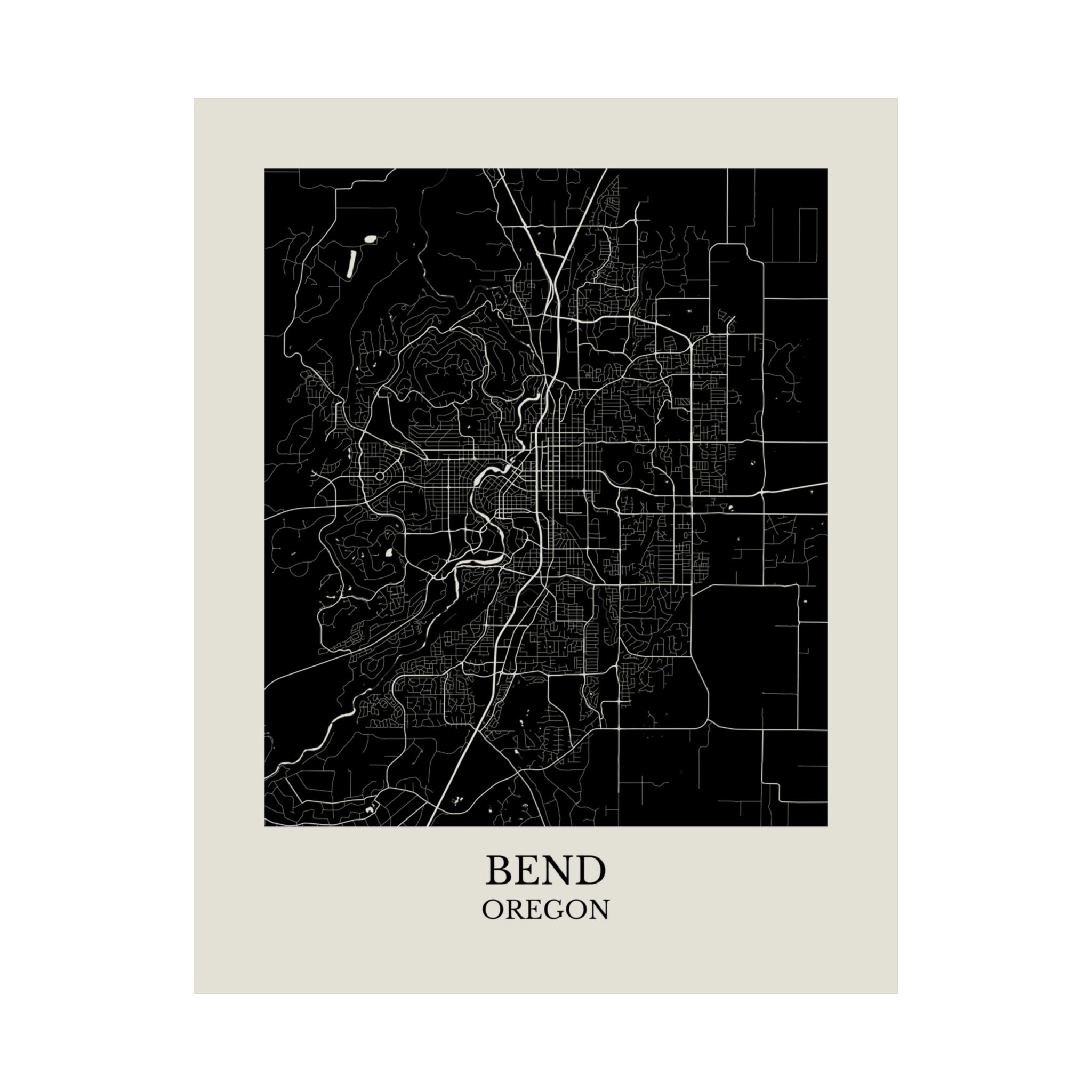 Bend Oregon Map, Bend OR Poster, Oregon Print, Central Oregon, Pacific ...