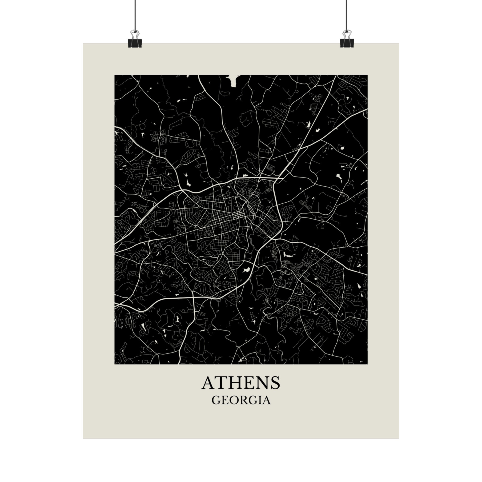 Athens Georgia Map, Athens GA Poster, Georgia Print, the South, Georgia ...