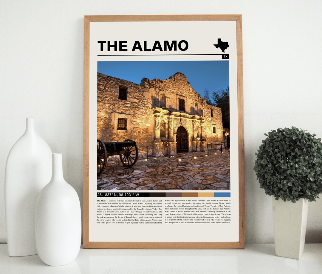 The Alamo Poster, the Alamo Texas Print, Texas Wall Art, Alamo Gift ...