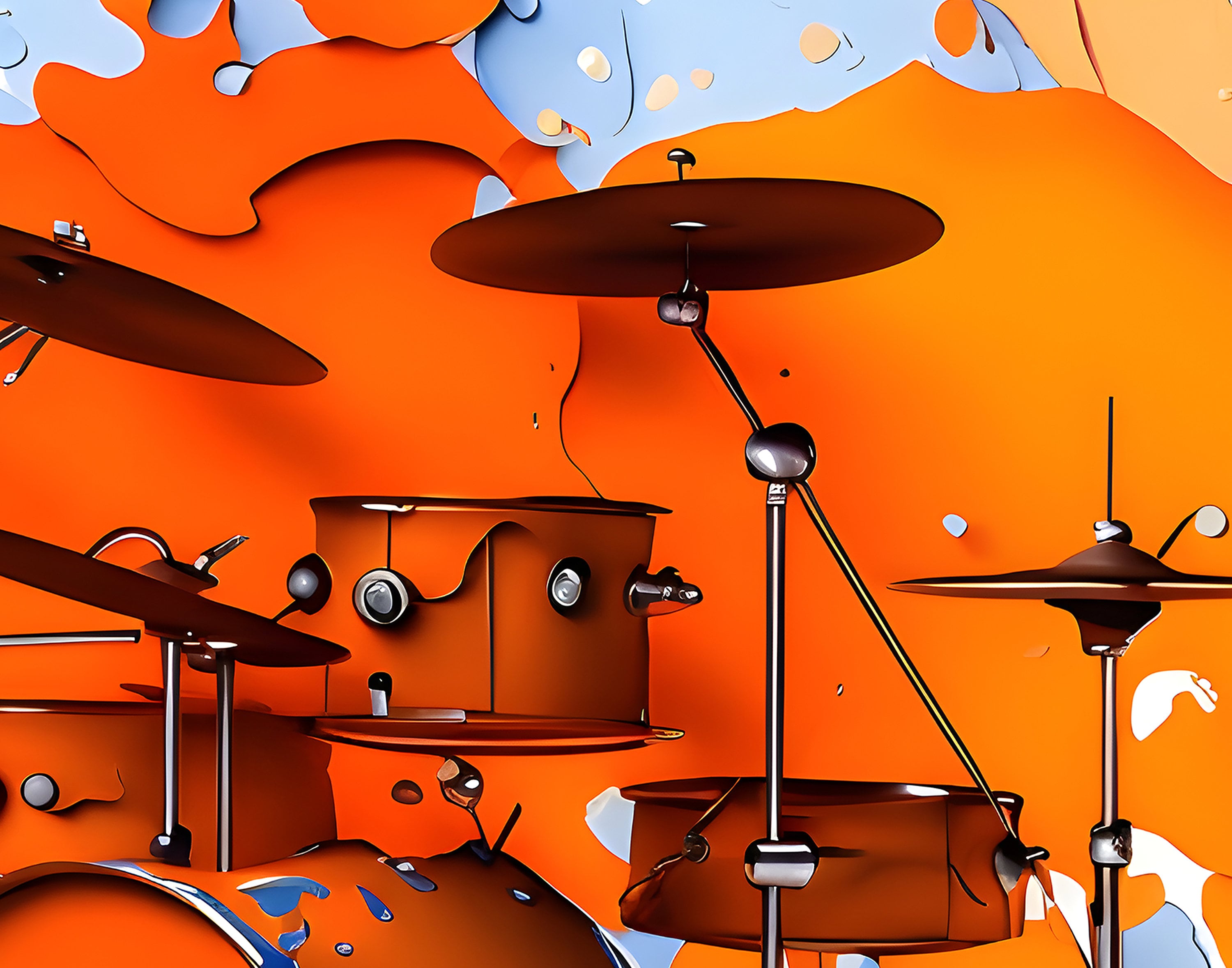 Drums Wall Art | Percussion Print | Drum Set Poster | Abstract Painting ...