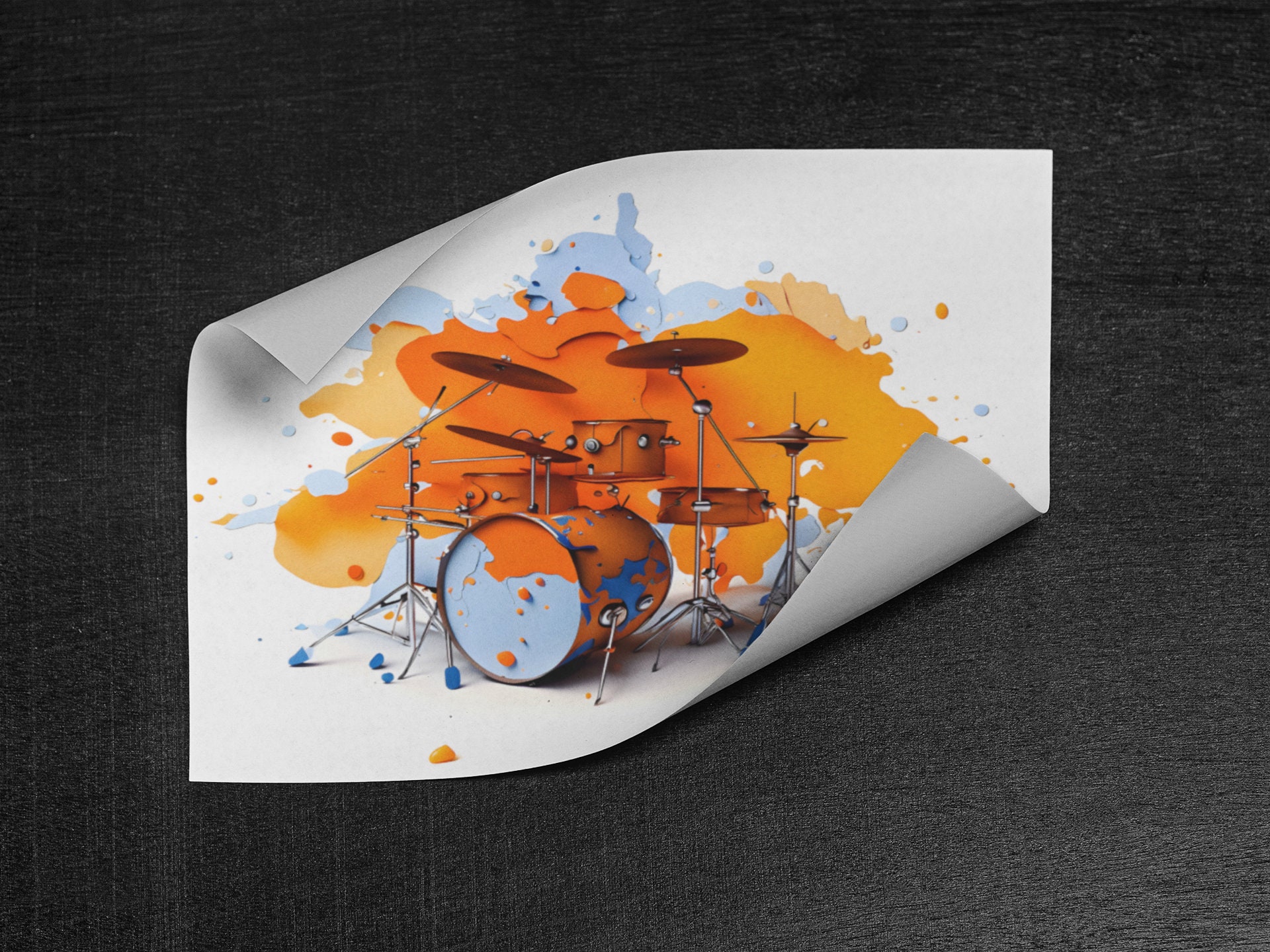Drums Wall Art | Percussion Print | Drum Set Poster | Abstract Painting ...