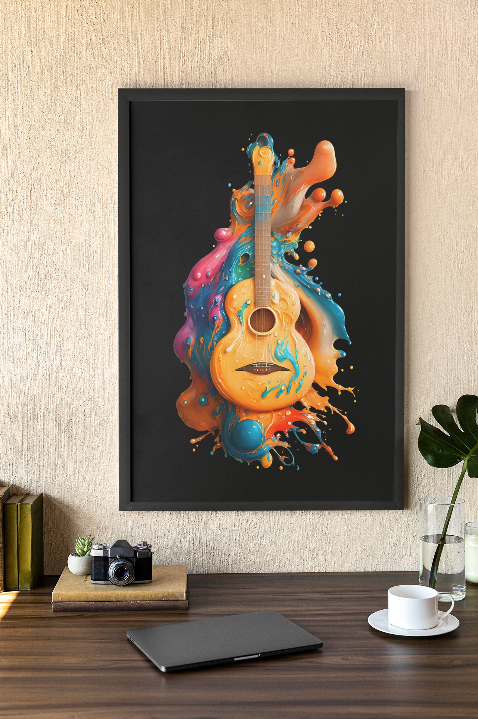 Guitar Wall Art | Guitar Print | Acoustic Guitar | Abstract Painting ...