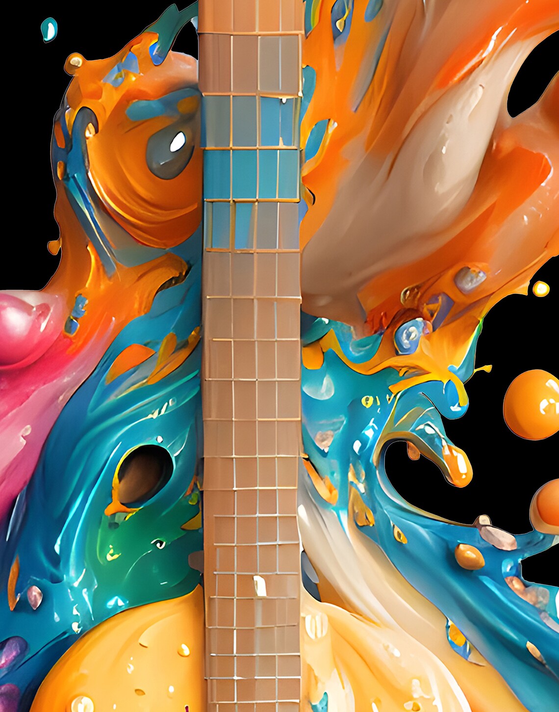 Guitar Wall Art | Guitar Print | Acoustic Guitar | Abstract Painting ...
