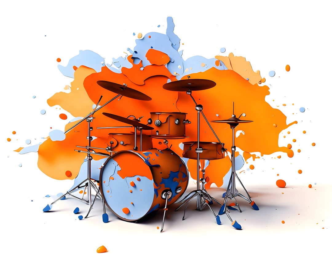 Drums Wall Art | Percussion Print | Drum Set Poster | Abstract Painting ...