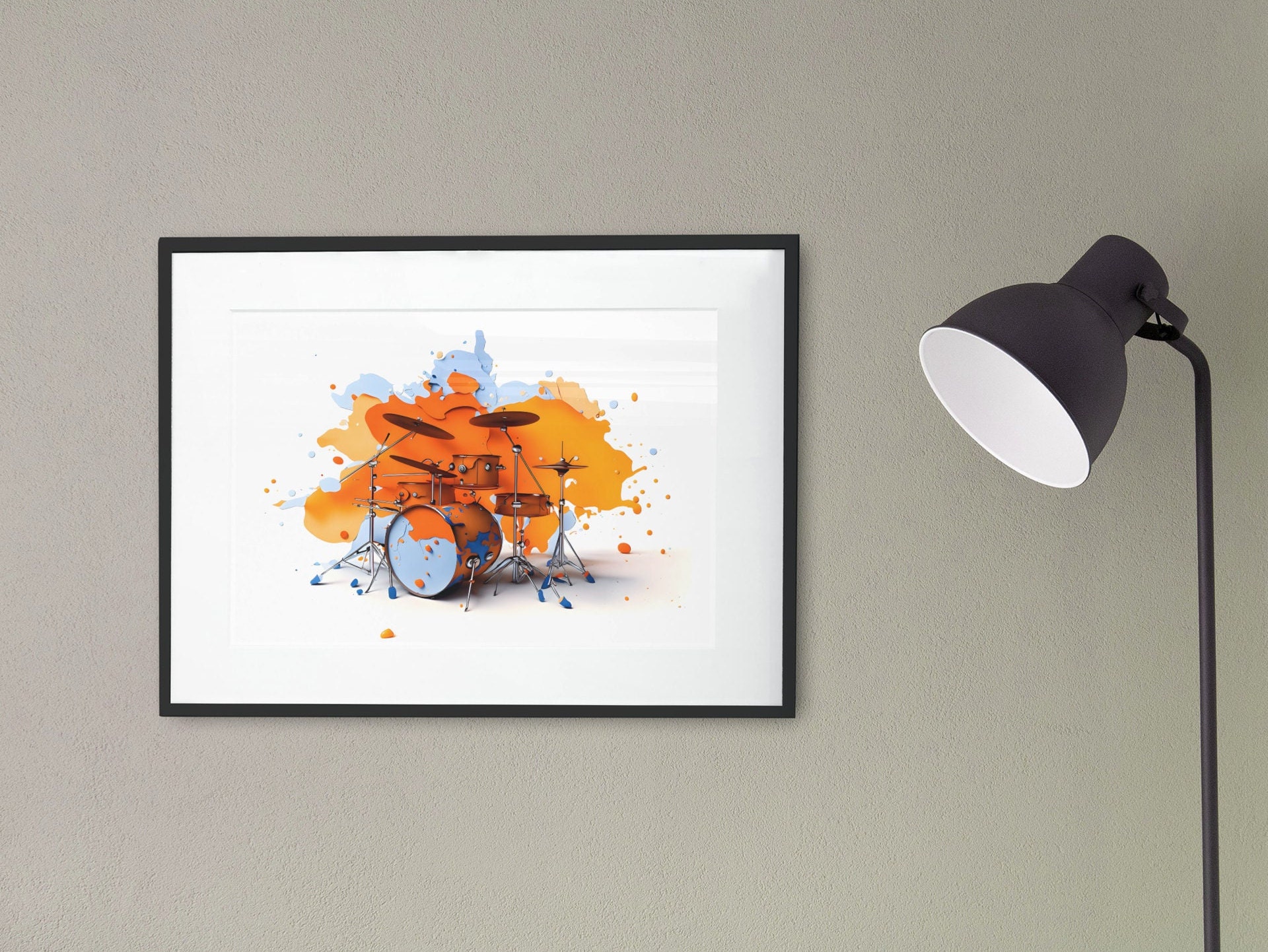 Drums Wall Art | Percussion Print | Drum Set Poster | Abstract Painting ...