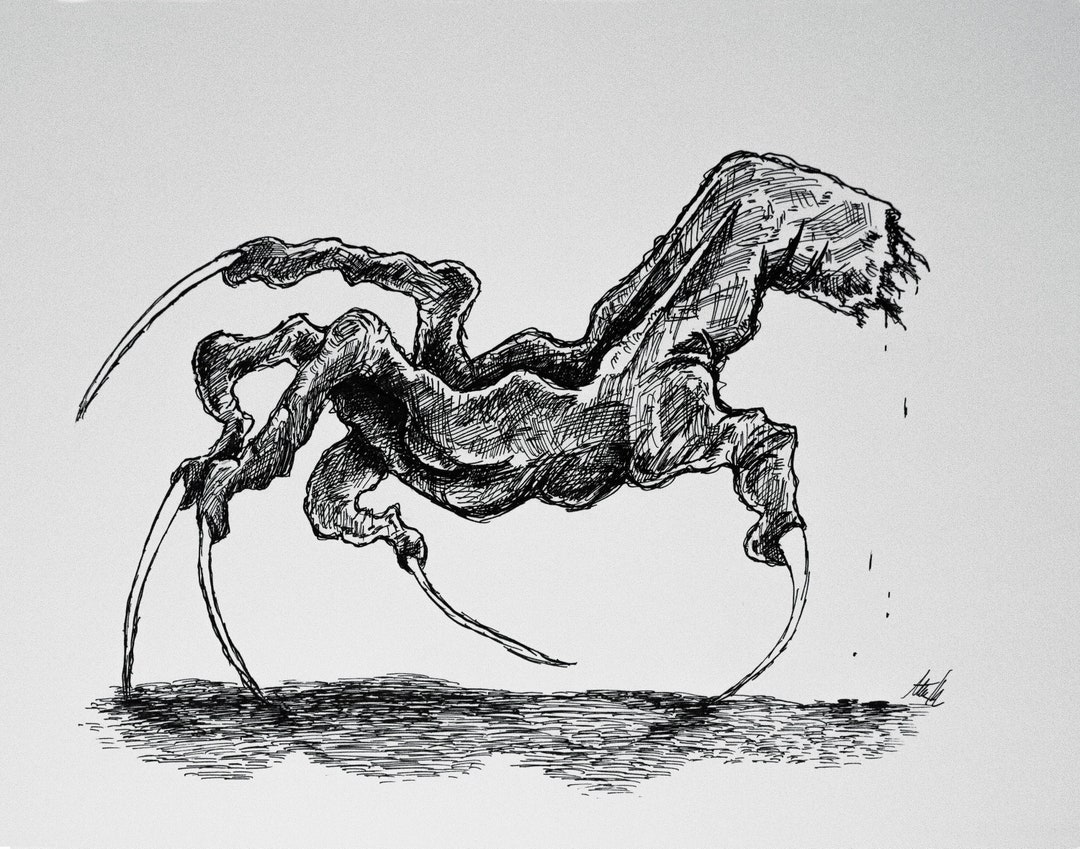 Scary Art PRINT Drawing Pen and Ink Drawing Drawing 11x14 Home Decor ...