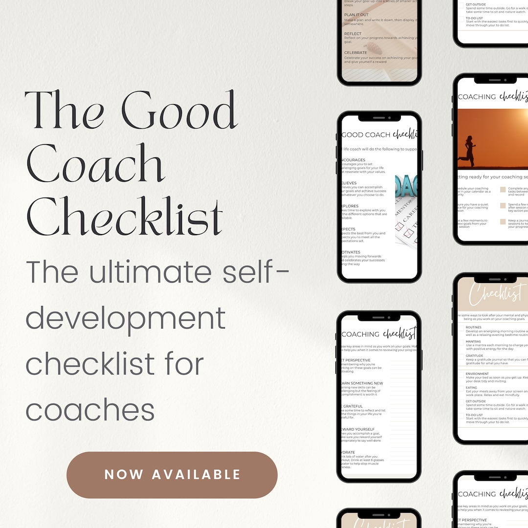 The Good Coach Checklist-coaching Productivity Checklist - Etsy