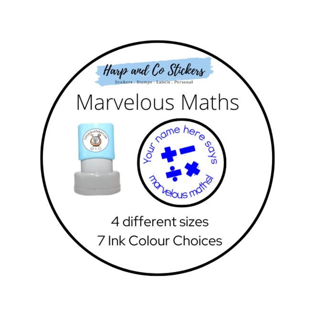 Personalised Round Stamp - Marvelous Maths - Etsy