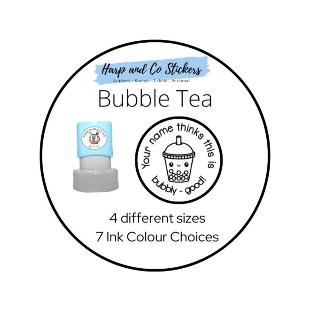 Personalised Round Stamp - Bubble Tea - Etsy