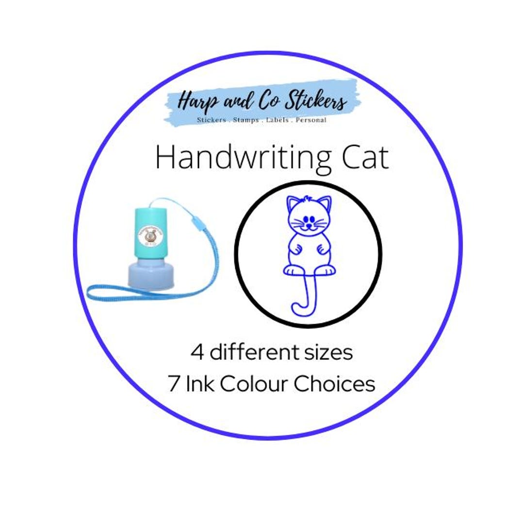 Round Stamp - Handwriting Cat - Etsy Australia