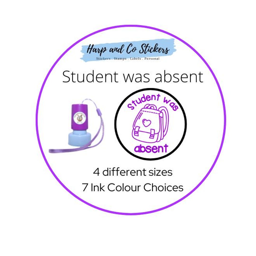 Round Stamp - Student Was Absent - Etsy Australia