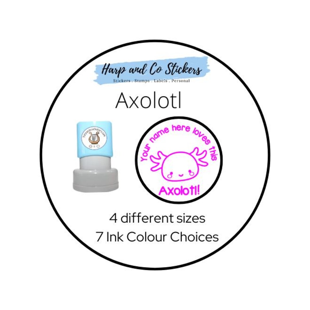 Personalised Round Stamp Axolotl - Etsy