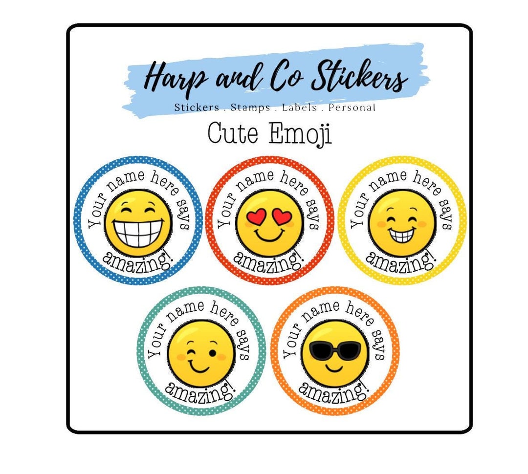 Personalised Merit Stickers - Cute Emoji - Etsy Australia