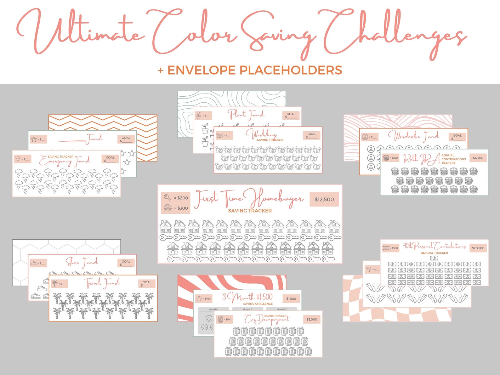 Envelope Savings Challenge Printable Coloring Savings Challenge Savings ...