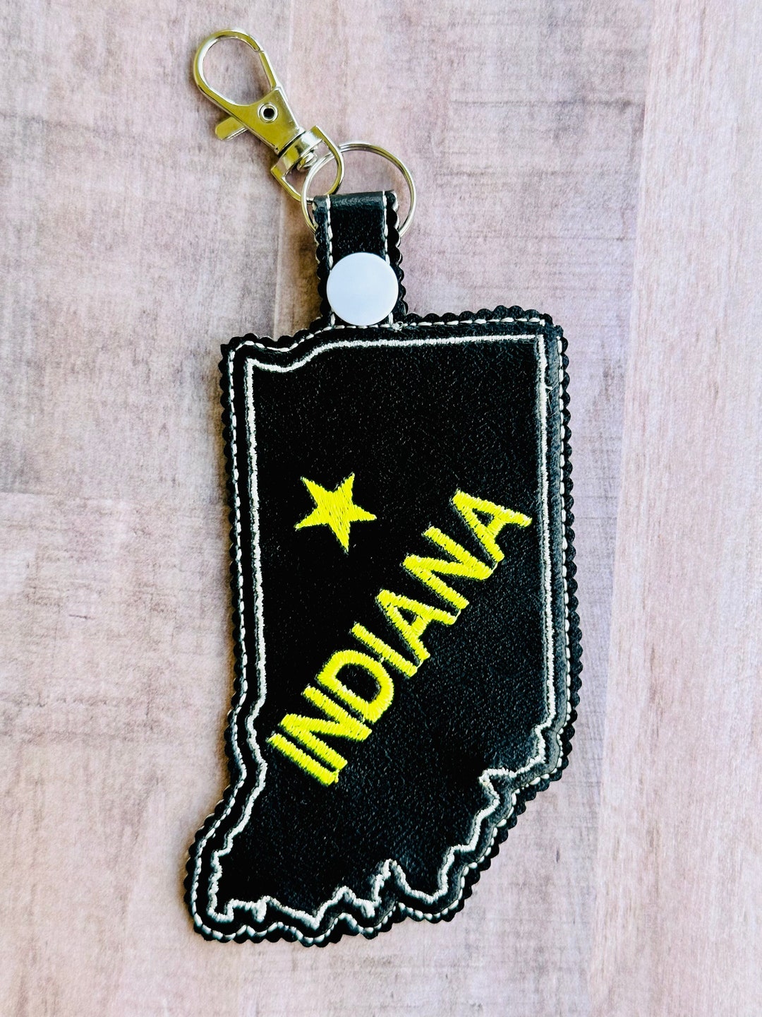 Show Your Indiana Pride With Our Handmade Embroidered State Keychains ...
