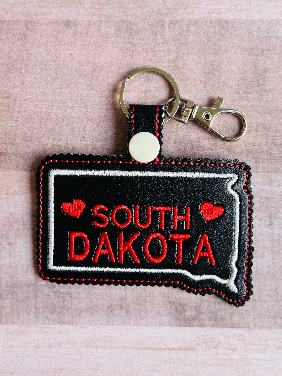 Handcrafted South Dakota Keychain: Vinyl State Souvenir - Etsy