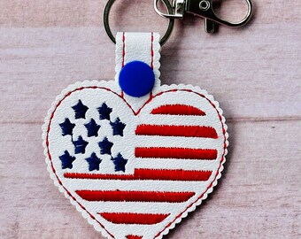 American Flag Patriotic Keychain Independence Day 4th of - Etsy