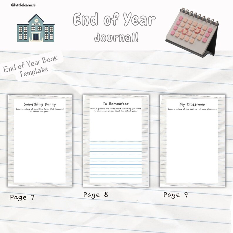End of Year Journal Book | Printable Student Memory Keepsake | School ...
