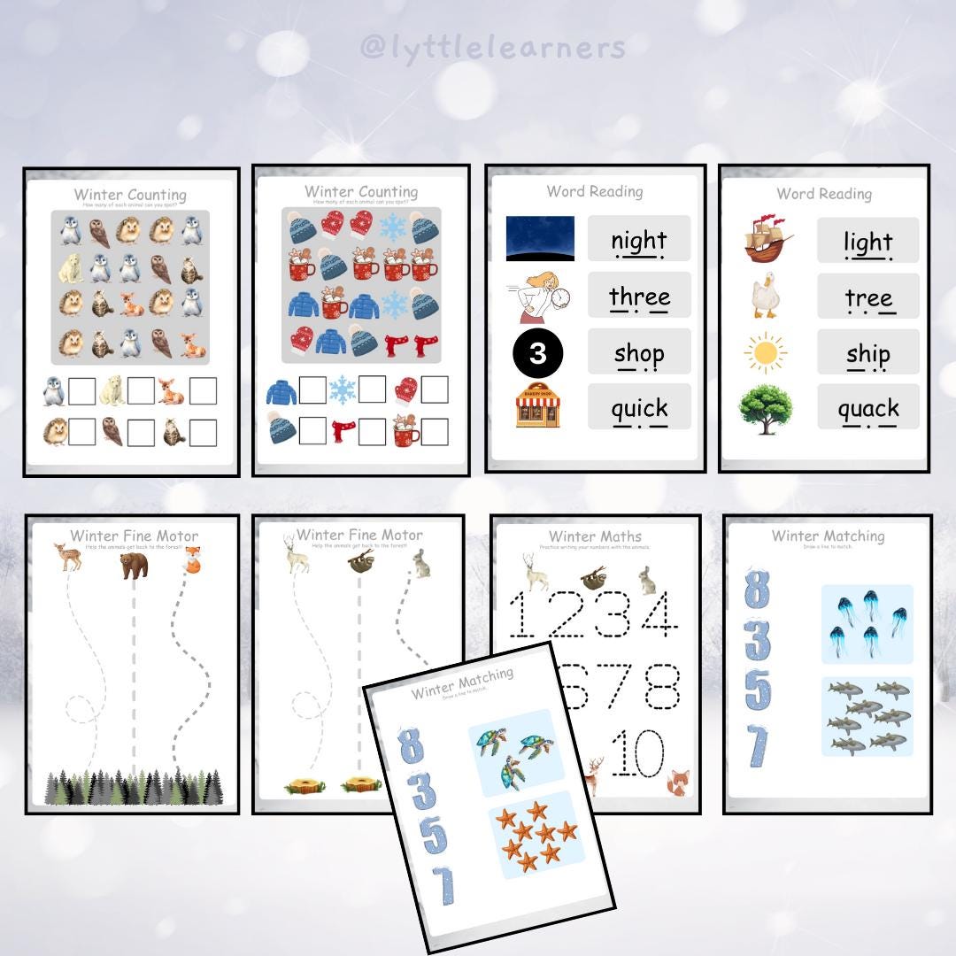17 Winter Printable Activity Bundle - Digital - - Etsy