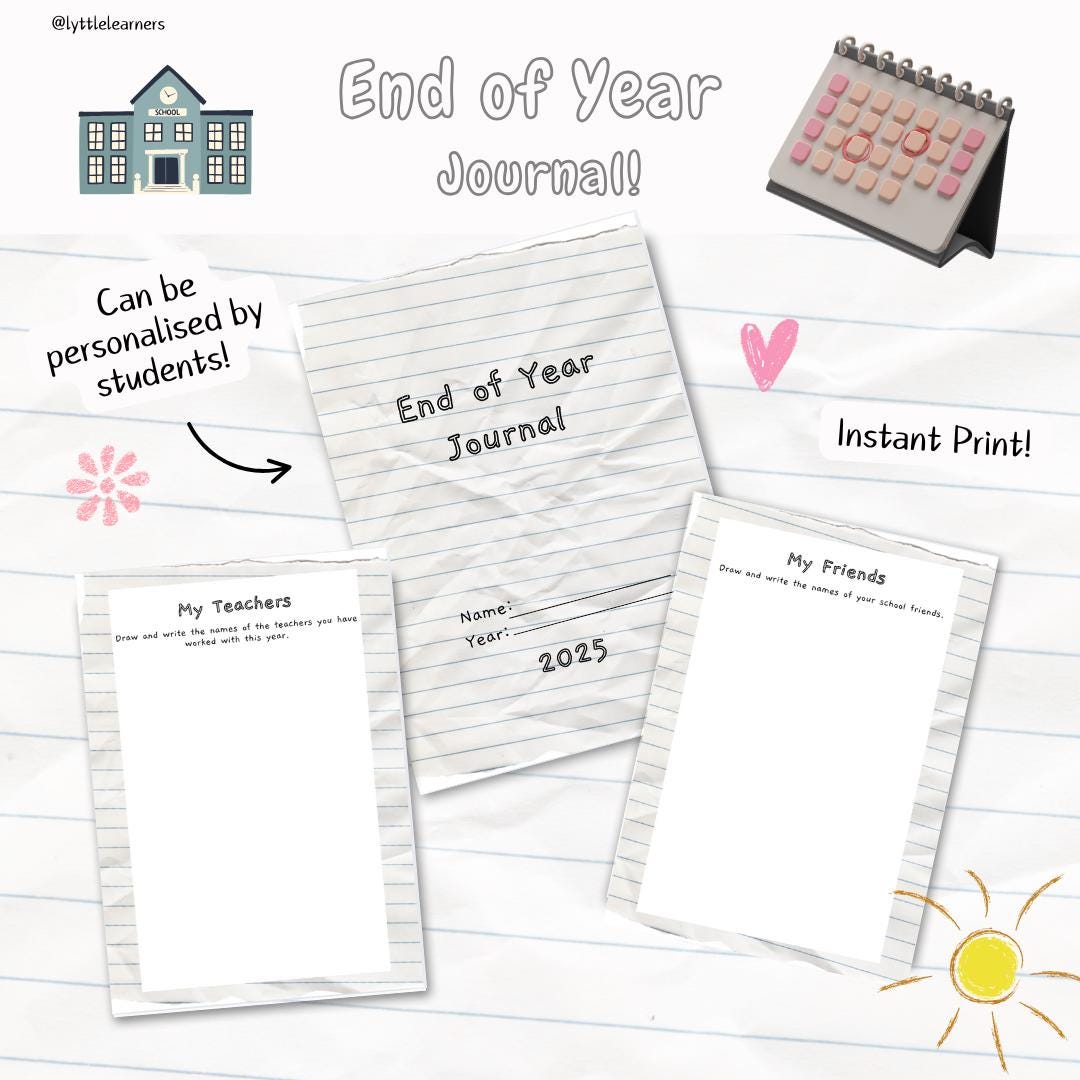 Student Memory Journal | End of Year Keepsake, Printable PDF - Etsy