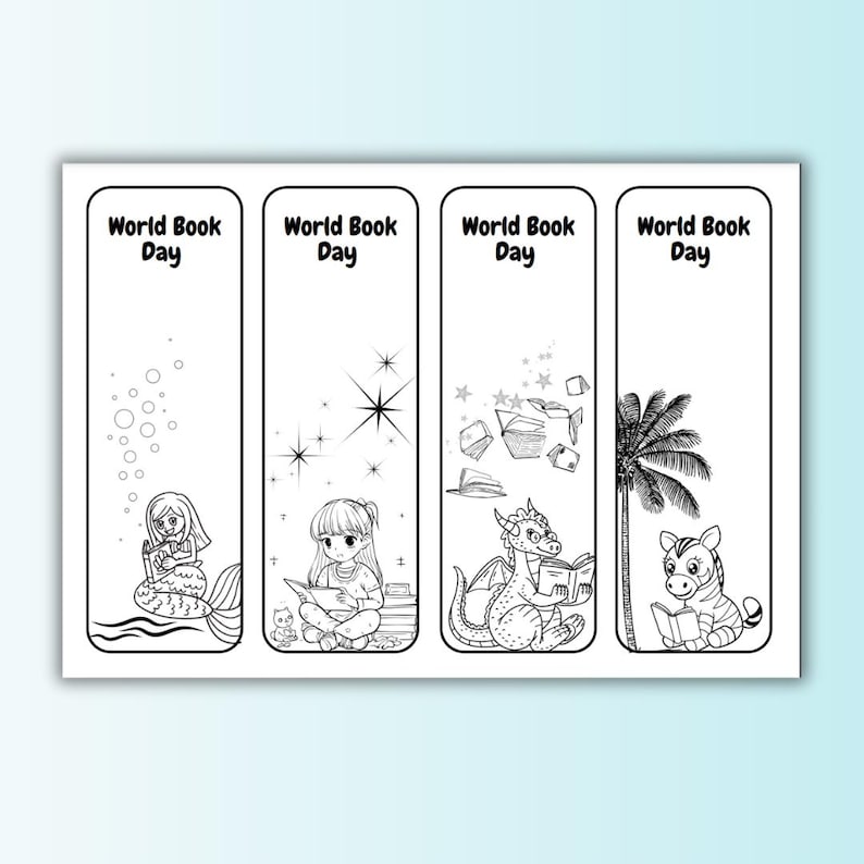 Printable World Book Day Bookmarks | EYFS & KS1 Colouring Bookmarks ...