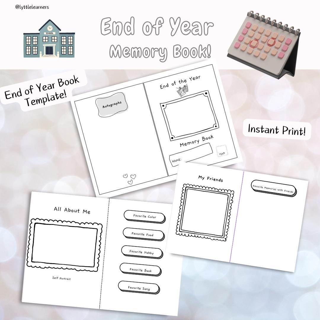 End of Year Memory Book Printable | Leavers Activity Booklet | EYFS KS1 ...