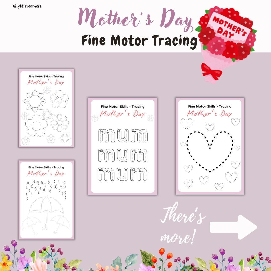 Mother’s Day Tracing Fine Motor Activity | EYFS KS1 Printable |pre ...