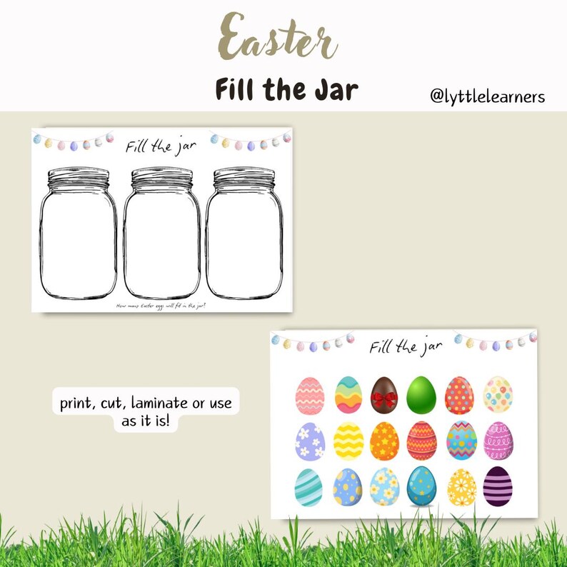 Easter Fill the Jars Activity | Fine Motor & Counting Game | Printable ...