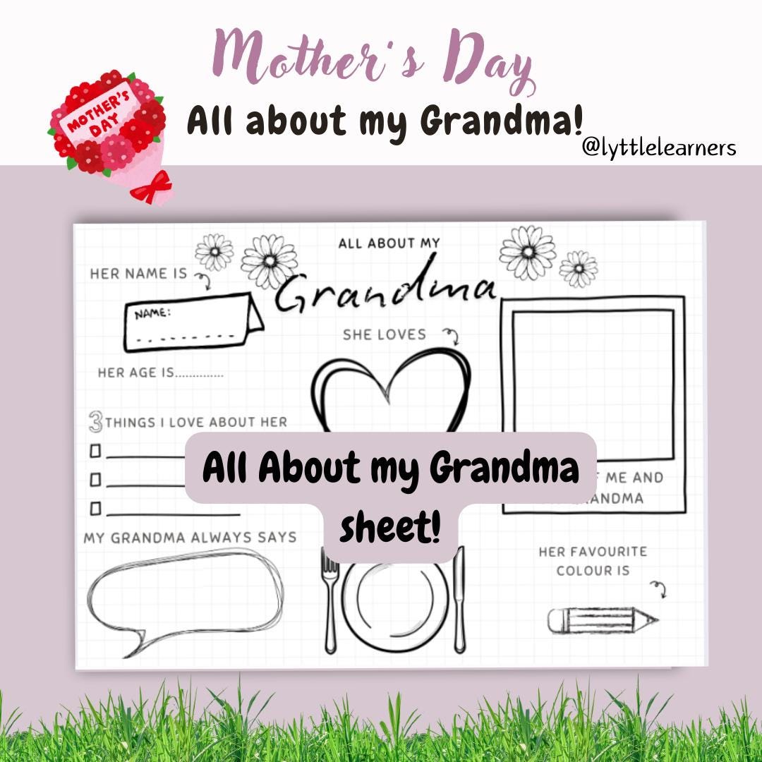 All About My Grandma Printable | Mother’s Day Activity | EYFS KS1 ...