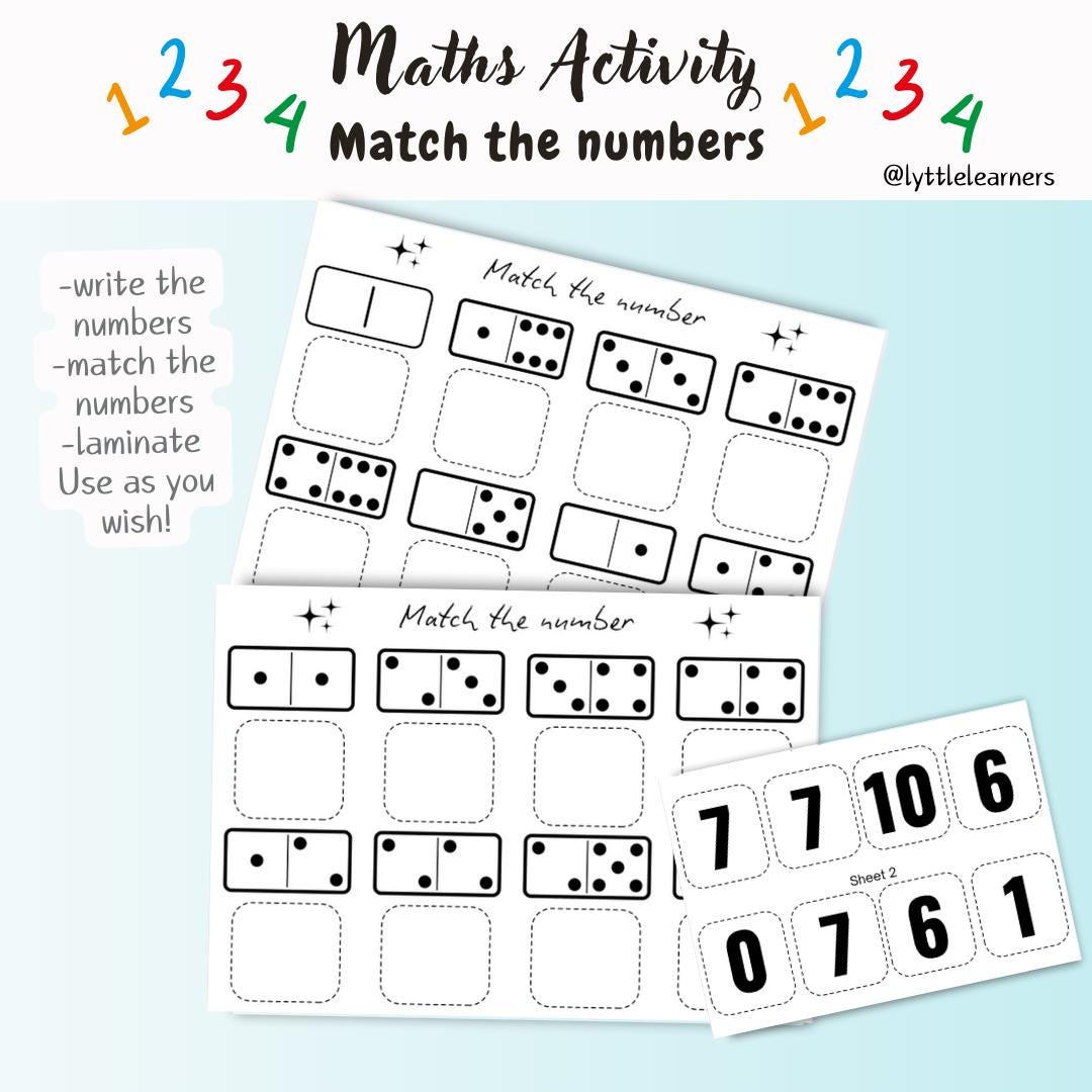 Domino Number Match Worksheet | EYFS KS1 Maths Activity | Number ...